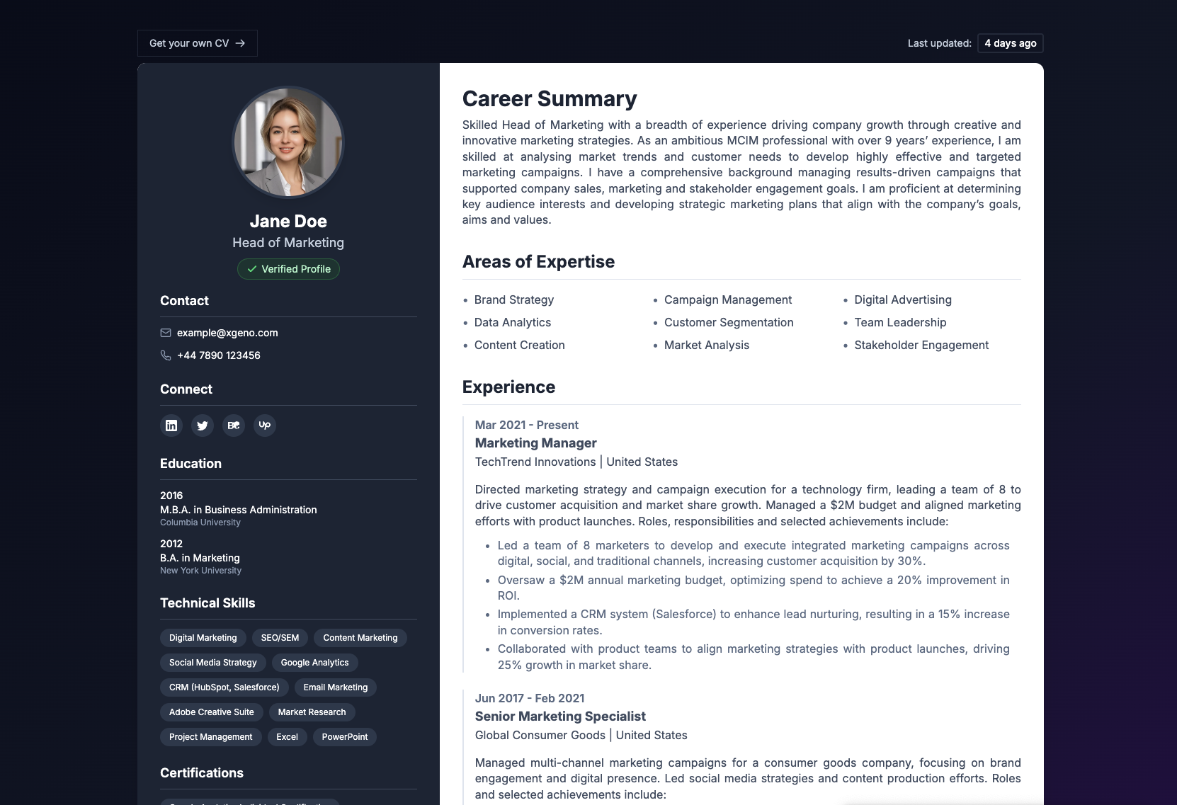 The CV Site – Showcase Your Career with Ease | Open-Launch