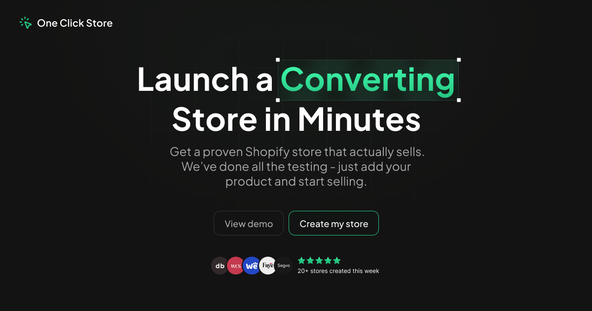 One Click Store | Open-Launch