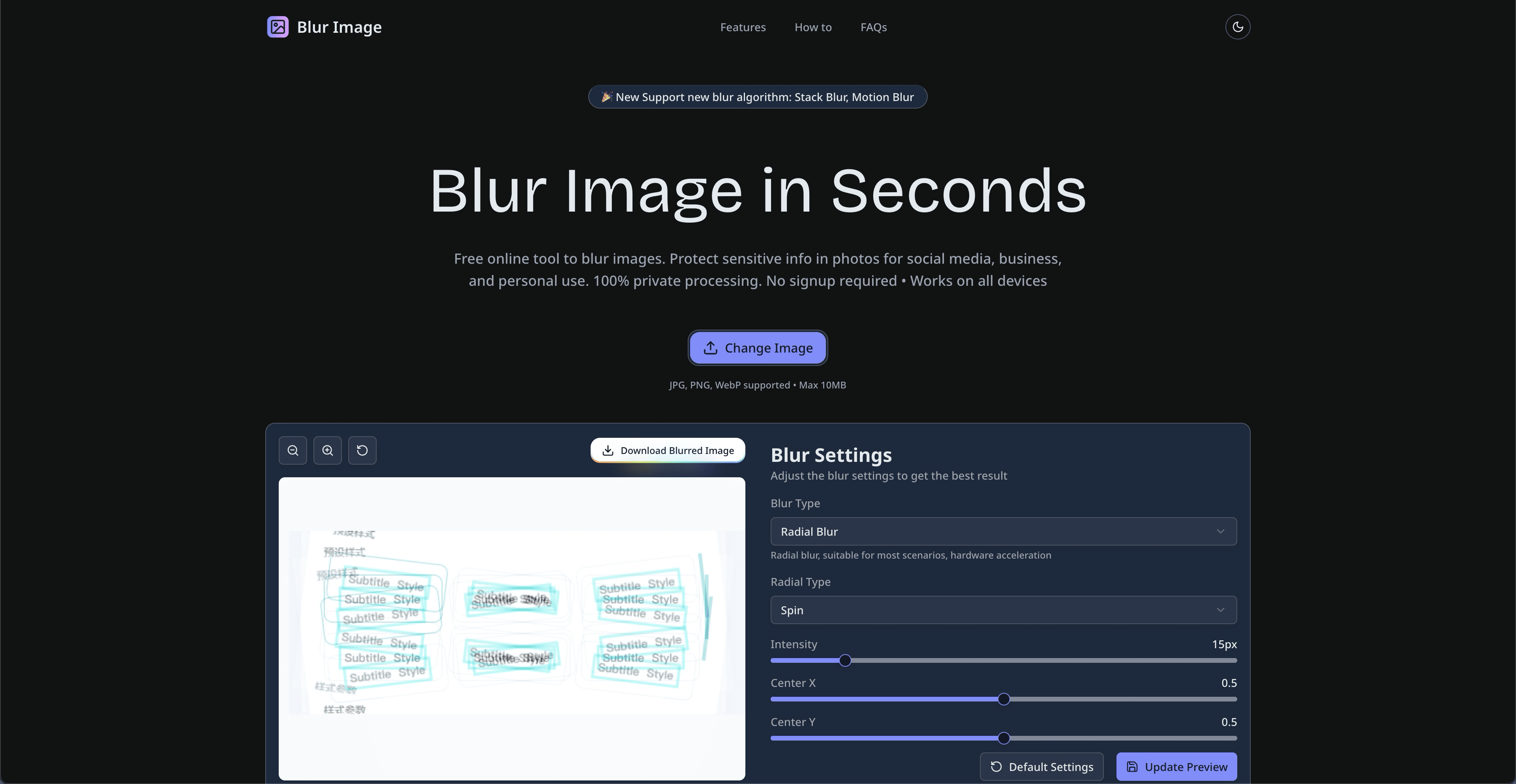 Blur Image Tool | Open-Launch