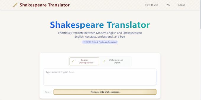 Shakespeare Translator | Open-Launch