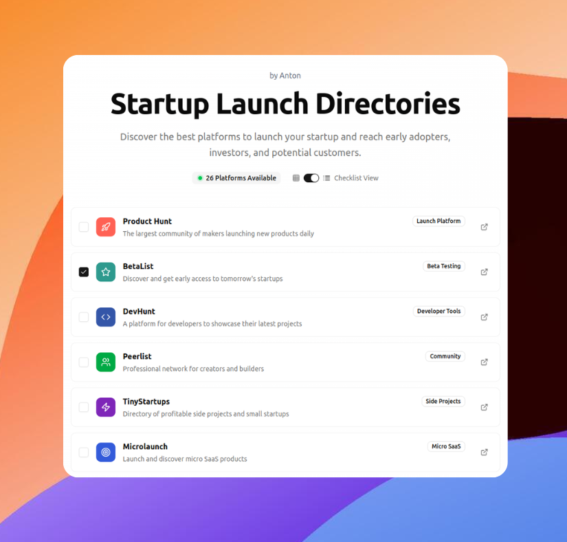 Launch List | Open-Launch